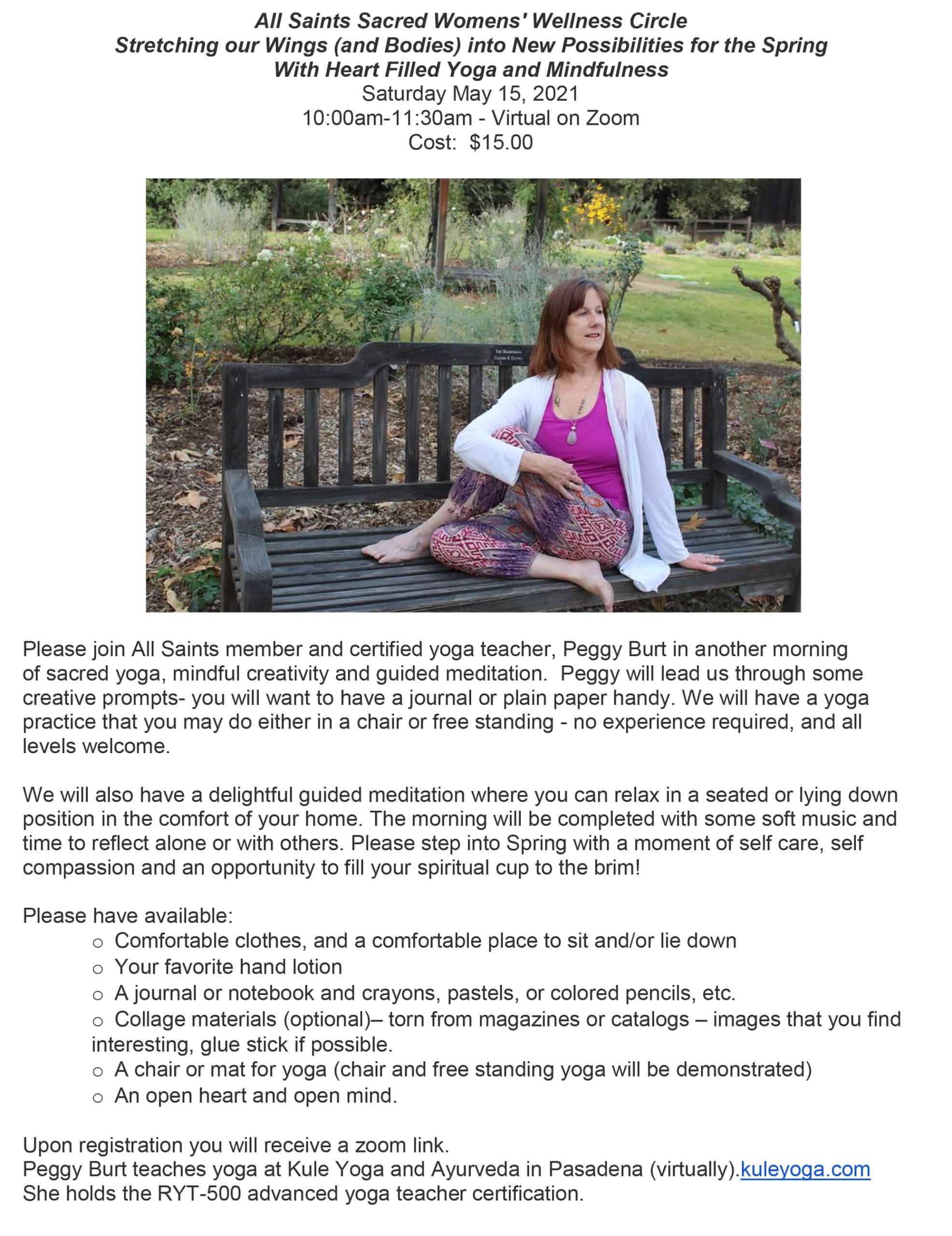 Yoga Retreat Publicity May 2021 – All Saints Church, Pasadena